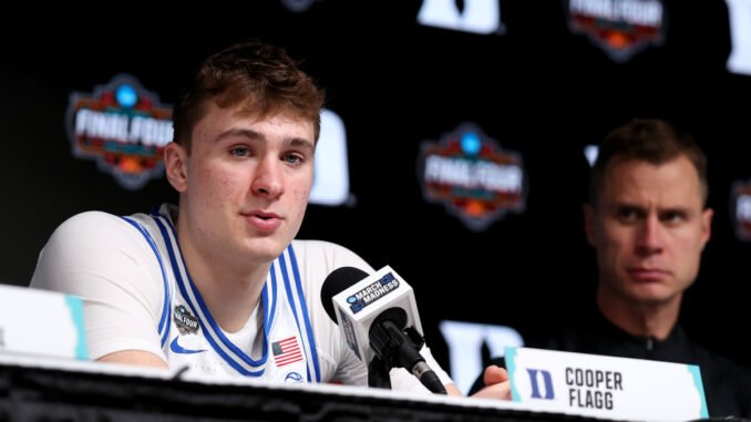 Following what is probably the last game with Duke, Jon Scheyer gives Cooper Flagg a clear ...